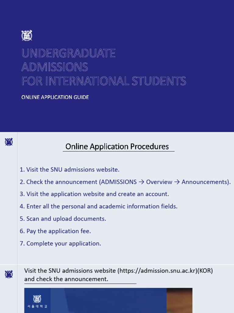 Guideline For Online Application Undergraduate | PDF