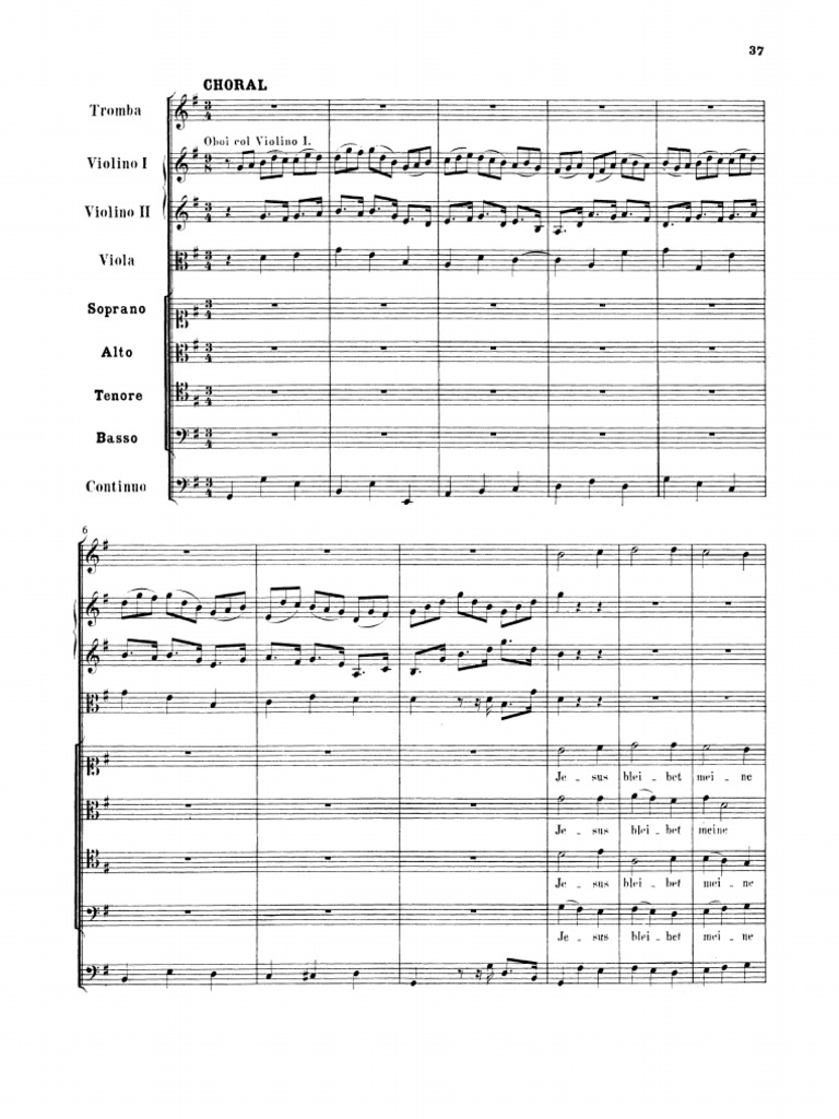 Bach BWV 147 Jesus Bleibet Meine Freude Score | PDF