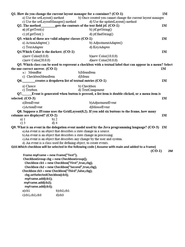 AJP MCQ File3 | PDF | Computer Engineering | Programming Paradigms