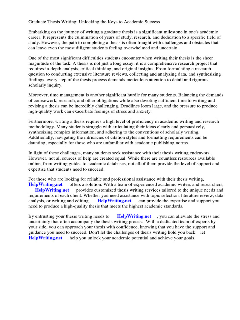 Graduate Thesis Writing Guide | PDF | Career & Growth | Art