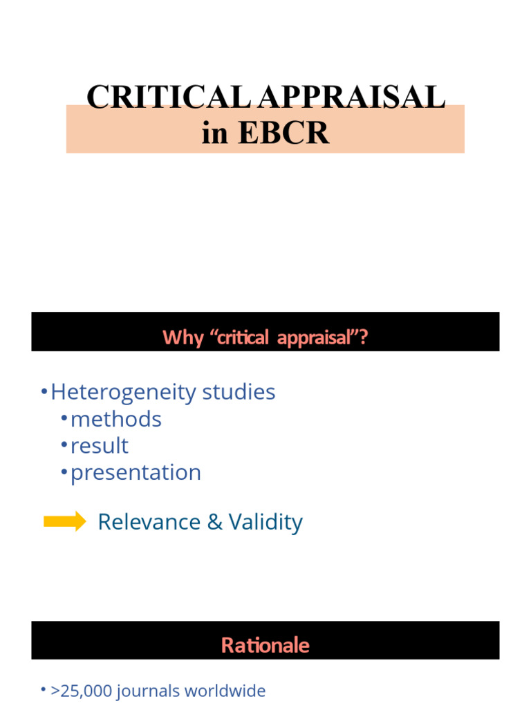 EBCR Refreshing For Residents | PDF | Randomized Controlled Trial | Cohort Study