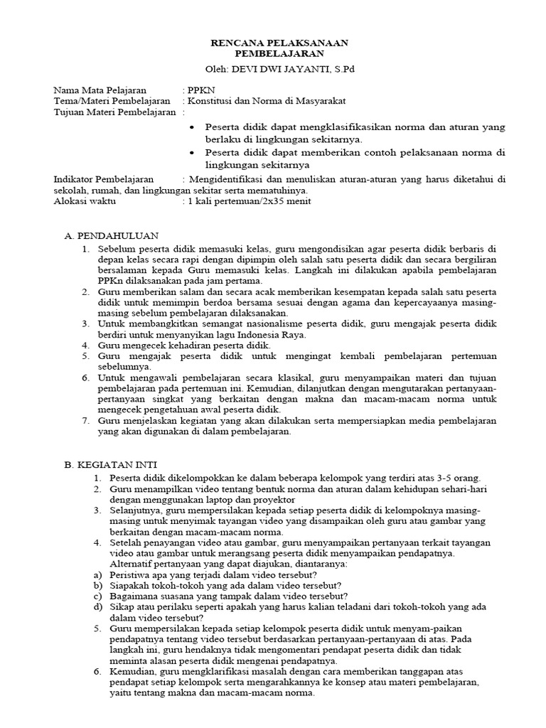 Format RPP CGP 11 REGULER | PDF