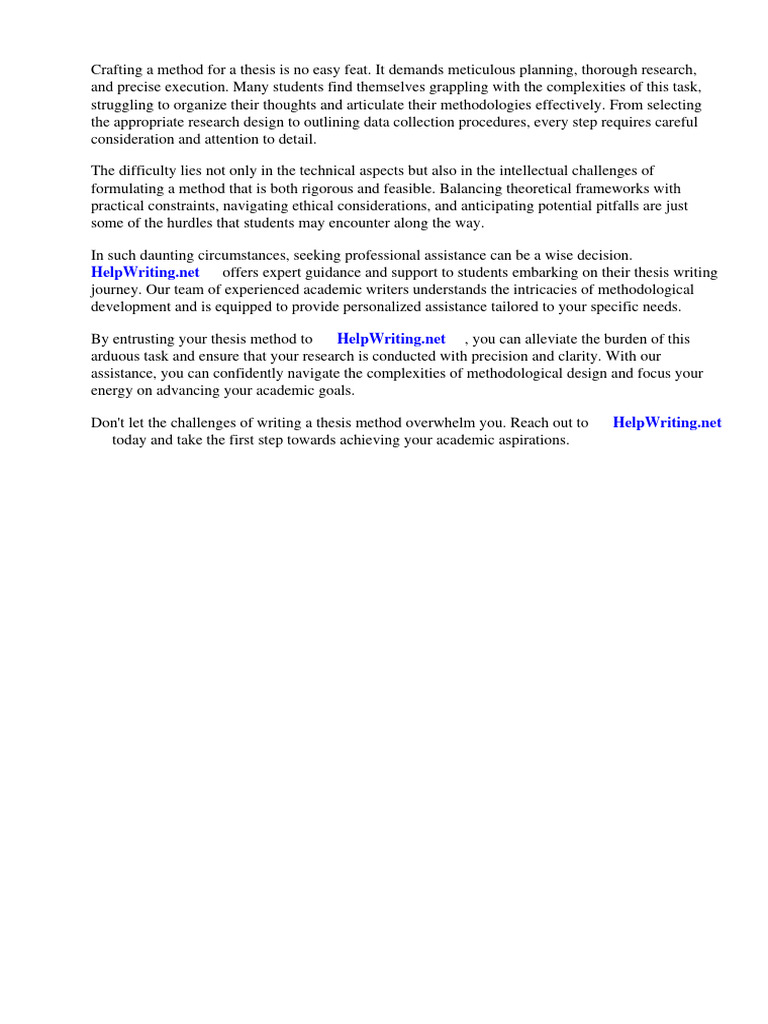 How To Write Method For Thesis | PDF | Methodology | Thesis
