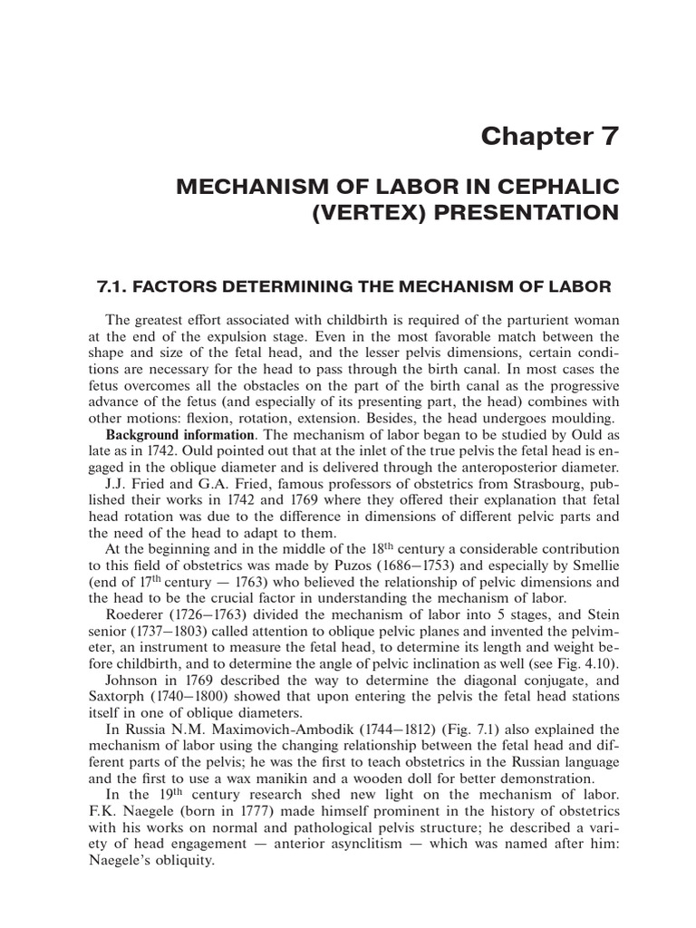 Chapter 7 Mechanism of Labor | PDF
