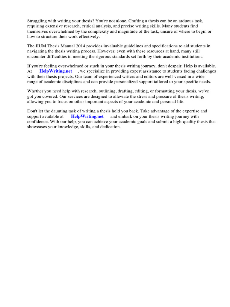 Iium Thesis Manual 2014 | PDF | Thesis | Bracket