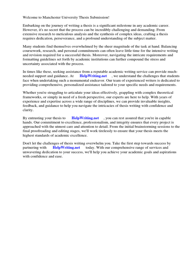 Manchester University Thesis Submission | PDF | Thesis | Science