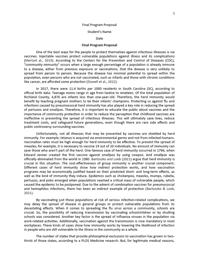 Final Program Proposal | PDF | Vaccination | Vaccines