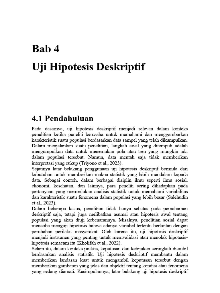 Pentingnya Uji Hipotesis Deskriptif | PDF | Sains & Matematika