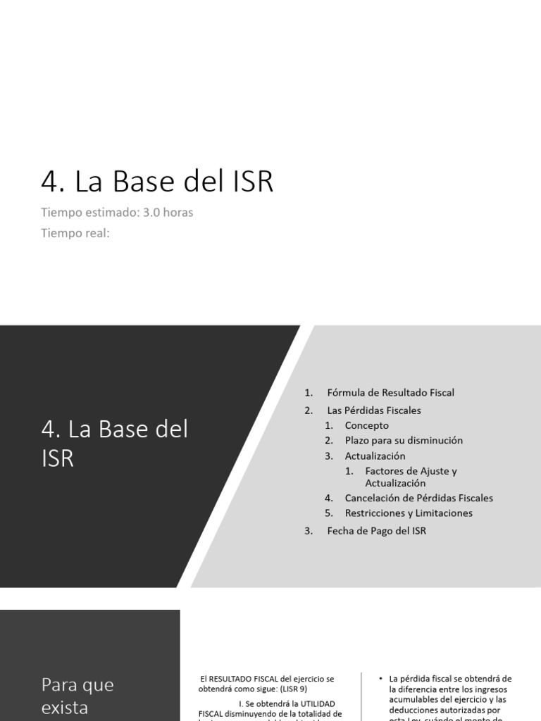 ITAM - Impuestos Corporativos I - Tema 4 Base Del ISR - 2022-1 - Clase | PDF | Impuesto sobre la ...