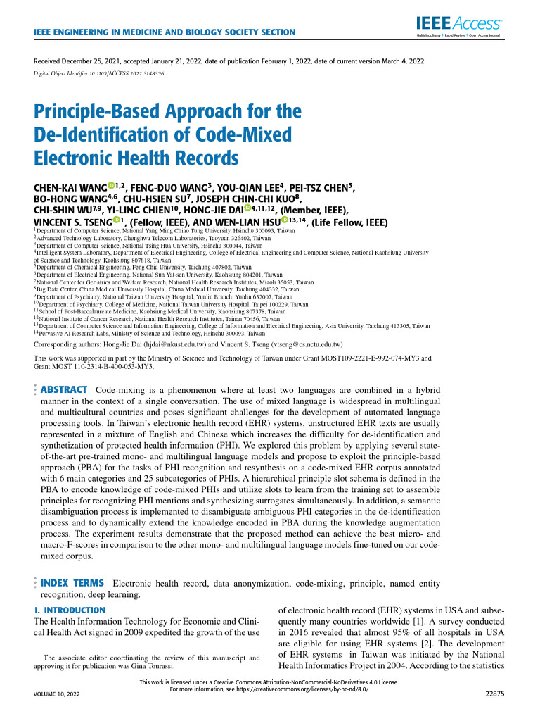 Principle-Based Approach For The De-Identification of Code-Mixed ...