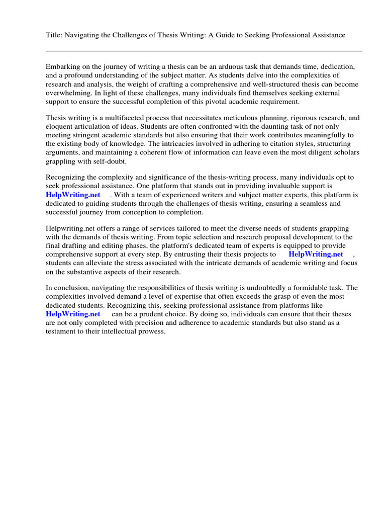 Thesis Writing Support Guide | PDF | Thesis