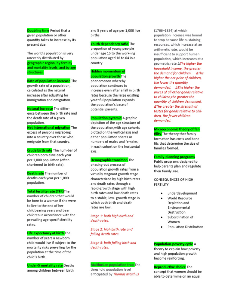 Ecodev Reviewer | PDF | Total Fertility Rate | Taxes