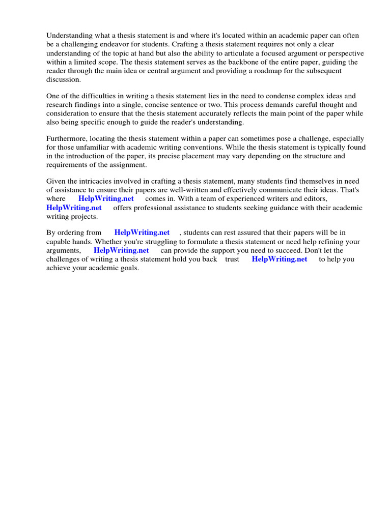 What Is A Thesis Statement and Where Is It Located | PDF | Essays | Thesis