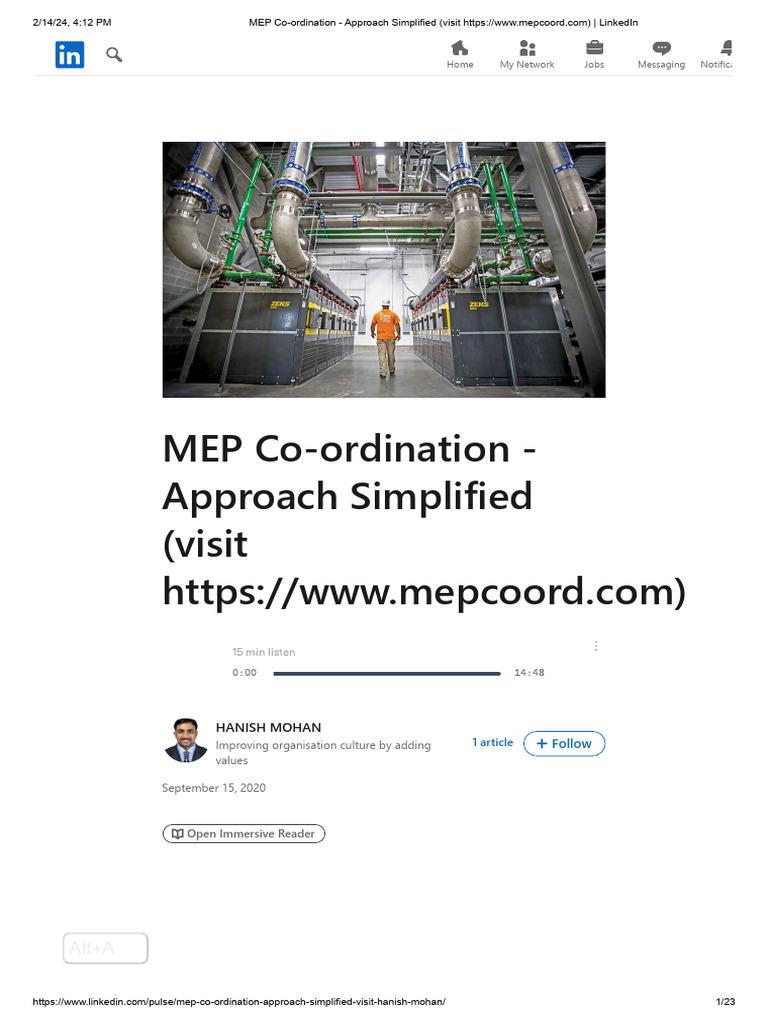 Simplified MEP Coordination Guide | PDF | Plumbing | Duct (Flow)