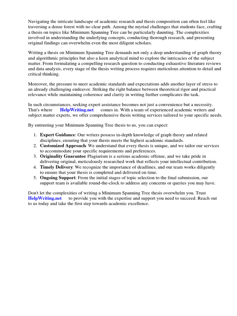 Minimum Spanning Tree Thesis | PDF | Combinatorics | Applied Mathematics Minimum Spanning Tree Thesis | PDF | Combinatorics | Applied Mathematics