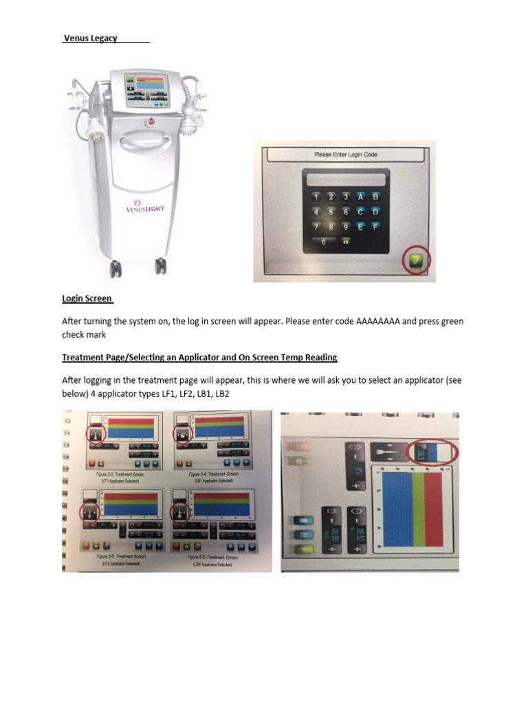 Venus Legacy Tech Instructions | PDF