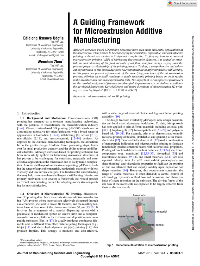 A Guiding Framework For Microextrusion Additive - 2019 | PDF ...