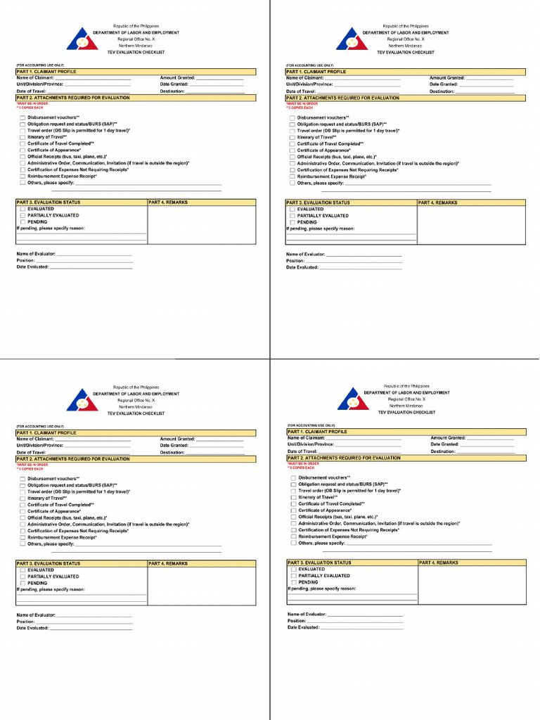 Checklist - Tev | PDF