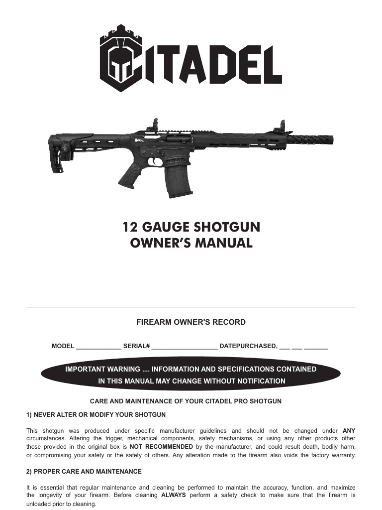 Cit Boss25 Manual | PDF | Firearms | Trigger (Firearms)