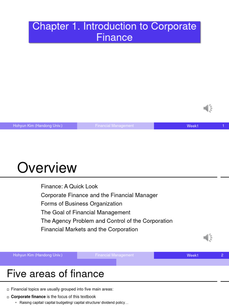 2024S_FM_week1_chapter1_pdf | PDF | Equity (Finance) | Financial Markets