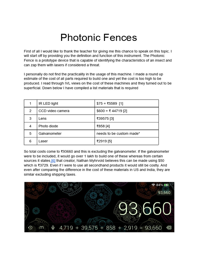 Science Photonic Fences | PDF | Optics | Equipment