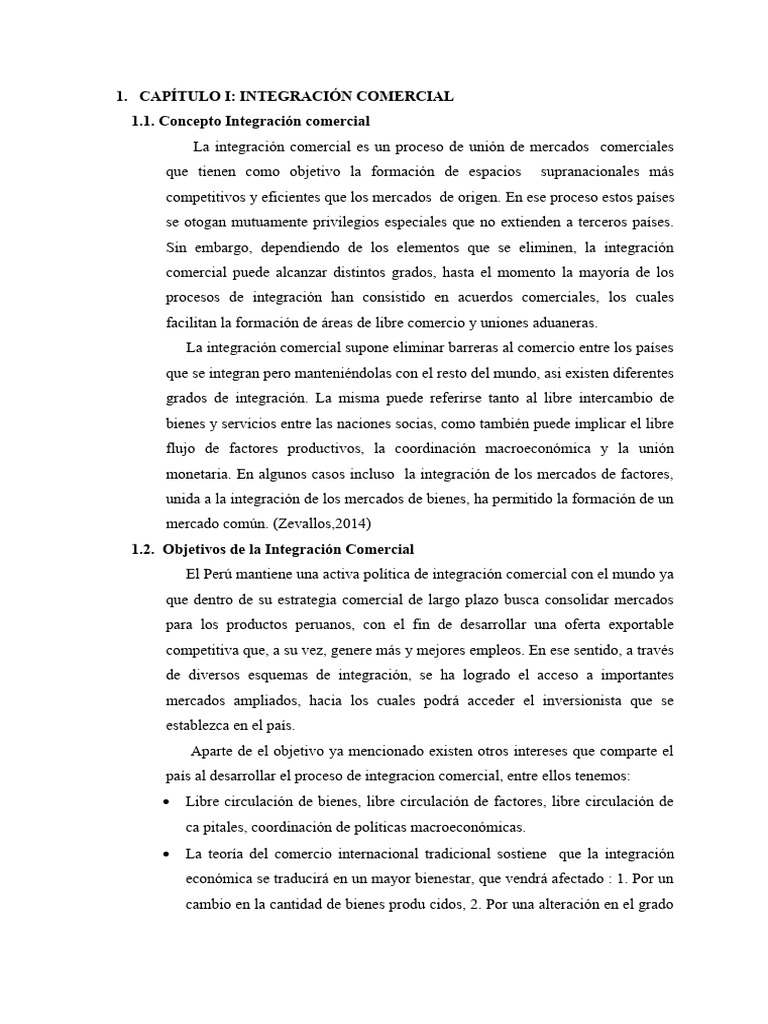 Concepto Integración Comercial | PDF | Mercado (economía) | Comercio