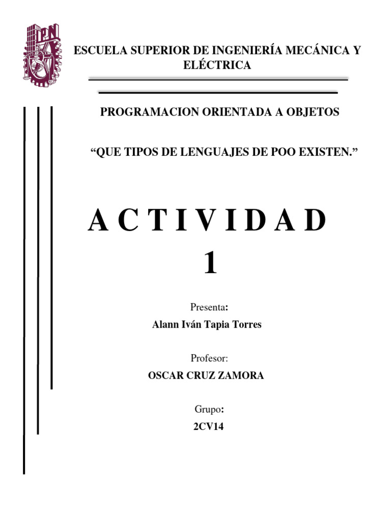 Tipos de Lenguajes de POO Explicados | PDF | Programación orientada a ...