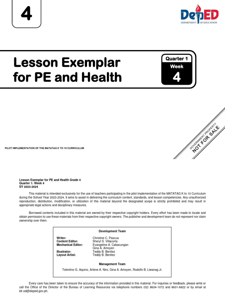 LE Gr4 PEandHealth Q1 V3.-Week4 FINAL-ernifer | PDF | Educational Assessment | Body Mass Index