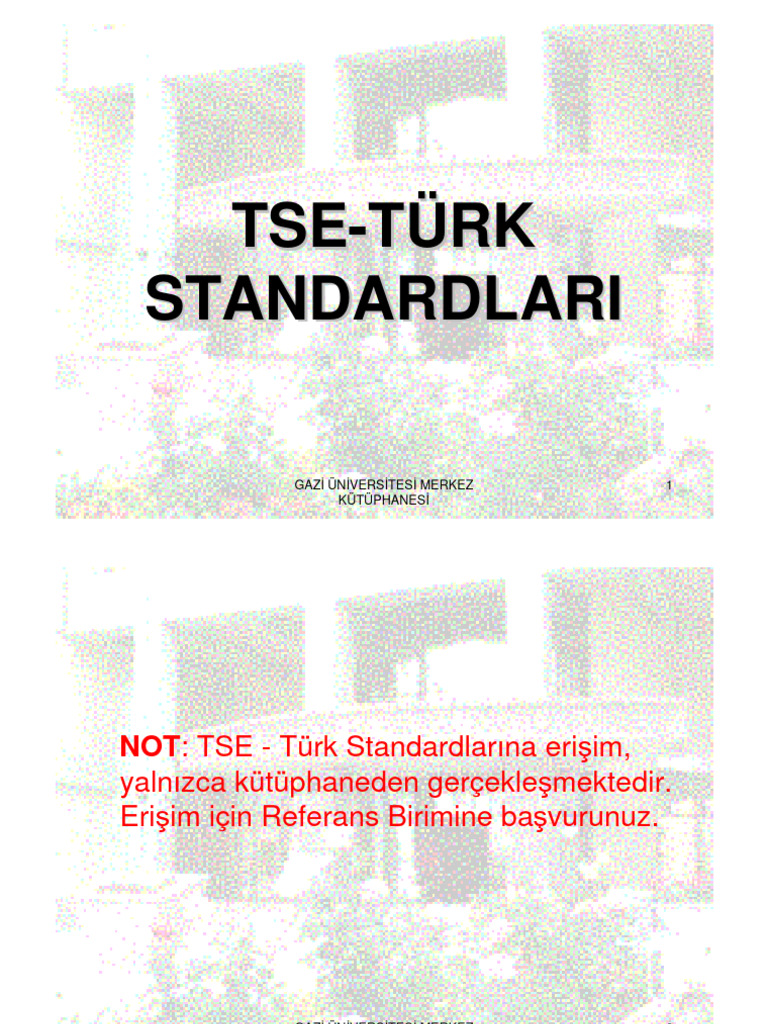 TSE - T Ü RK Standardlari | PDF