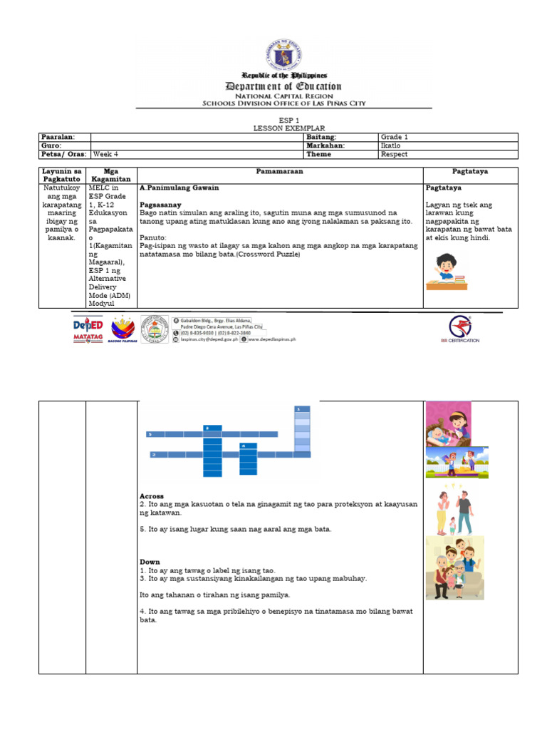 Esp-1-Week 4-Lesson Exemplar | PDF