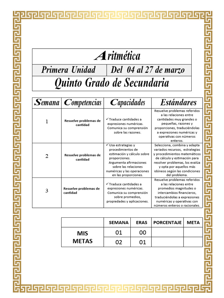 CARATULA DE UNIDAD 5to Año | PDF | Matemáticas