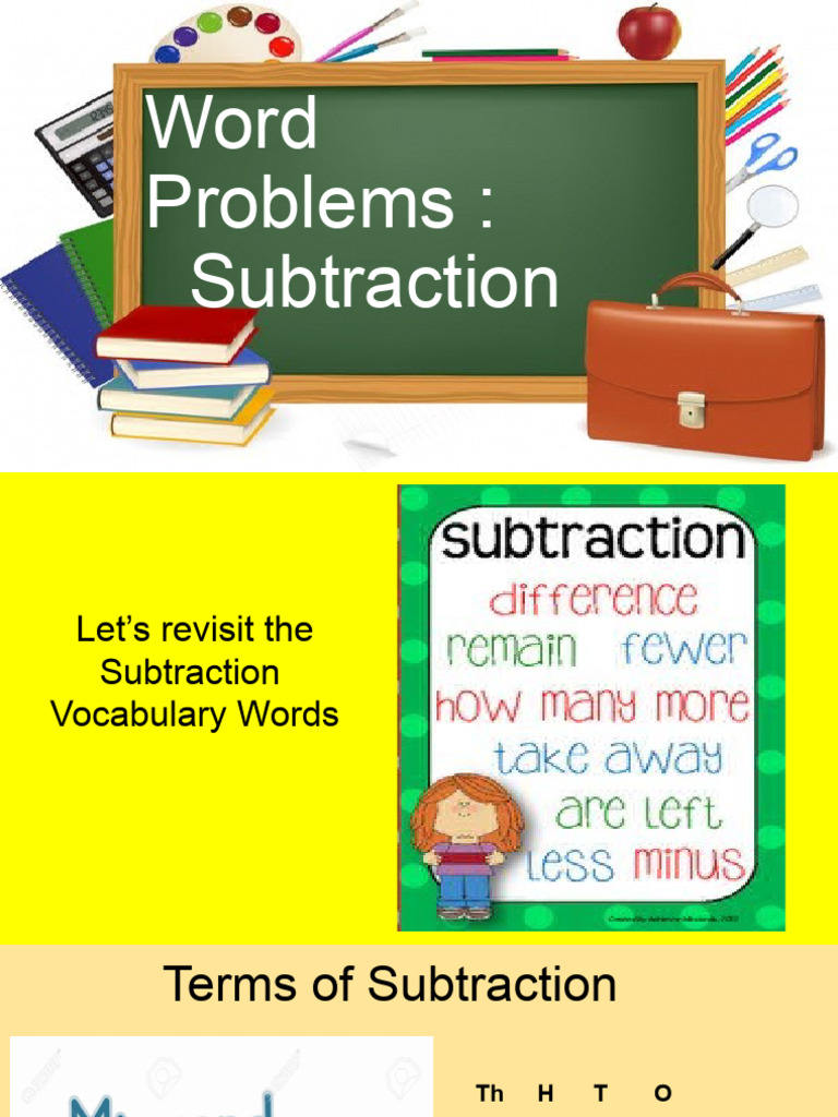 Word Problems-Subtraction | PDF | Subtraction | Mathematics
