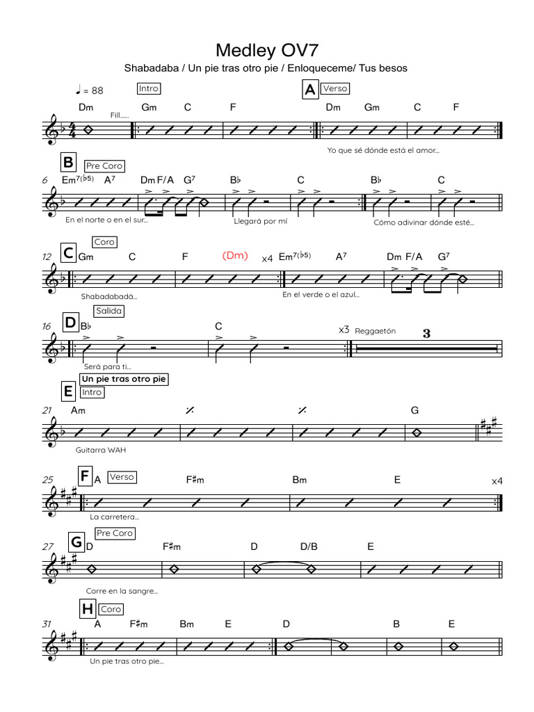 Medley OV7 (Lead Sheet) | PDF