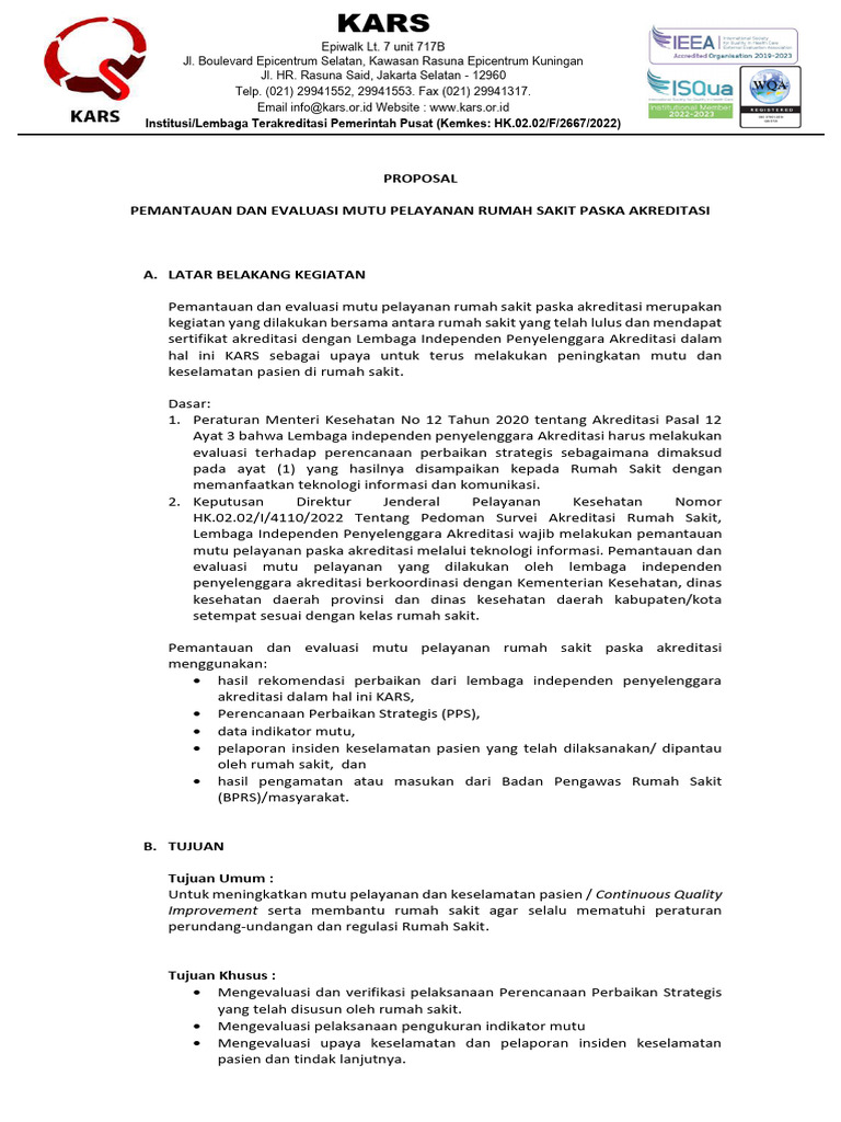 Evaluasi Mutu Pelayanan RS Paska Akreditasi | PDF