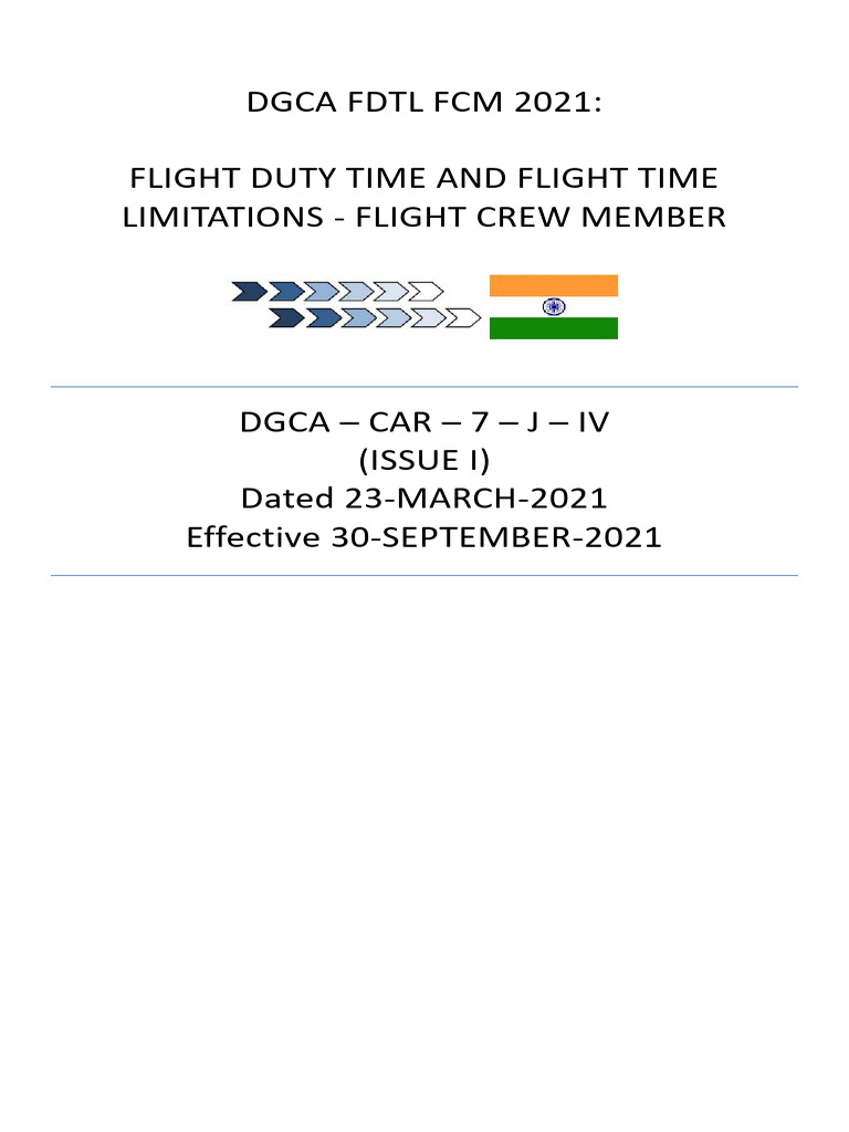 Dgca FDTL FCM 2021 | Download Free PDF | Aviation | Aircraft