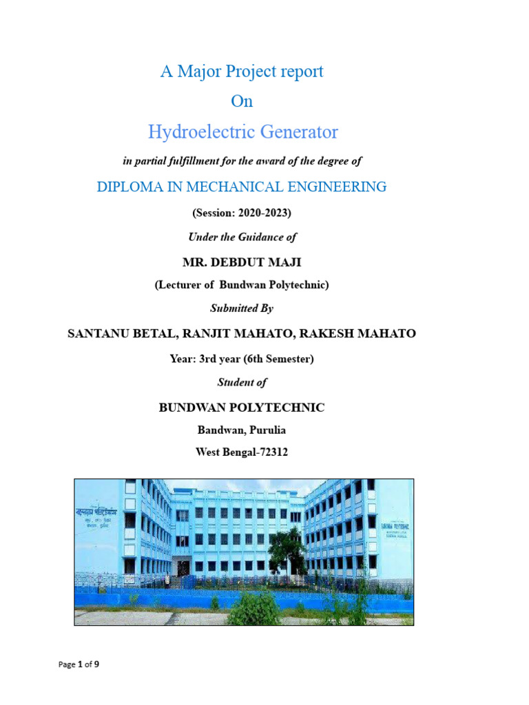 Betal Major Project | PDF | Hydroelectricity | Electricity Generation