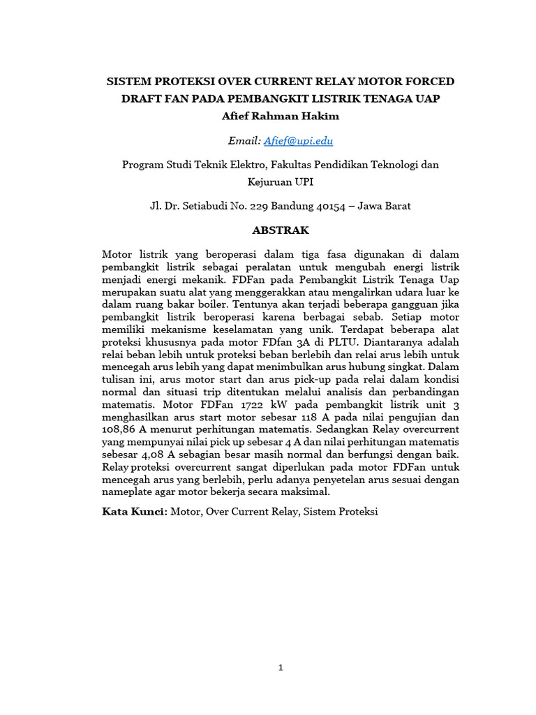 Afief Rahman Hakim - TTE - UAS Proteksi Sistem Tenaga Listrik | PDF