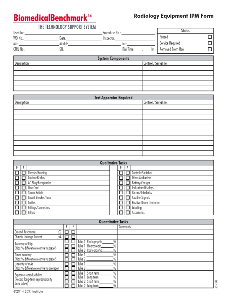 Radiology Equipment Form | PDF