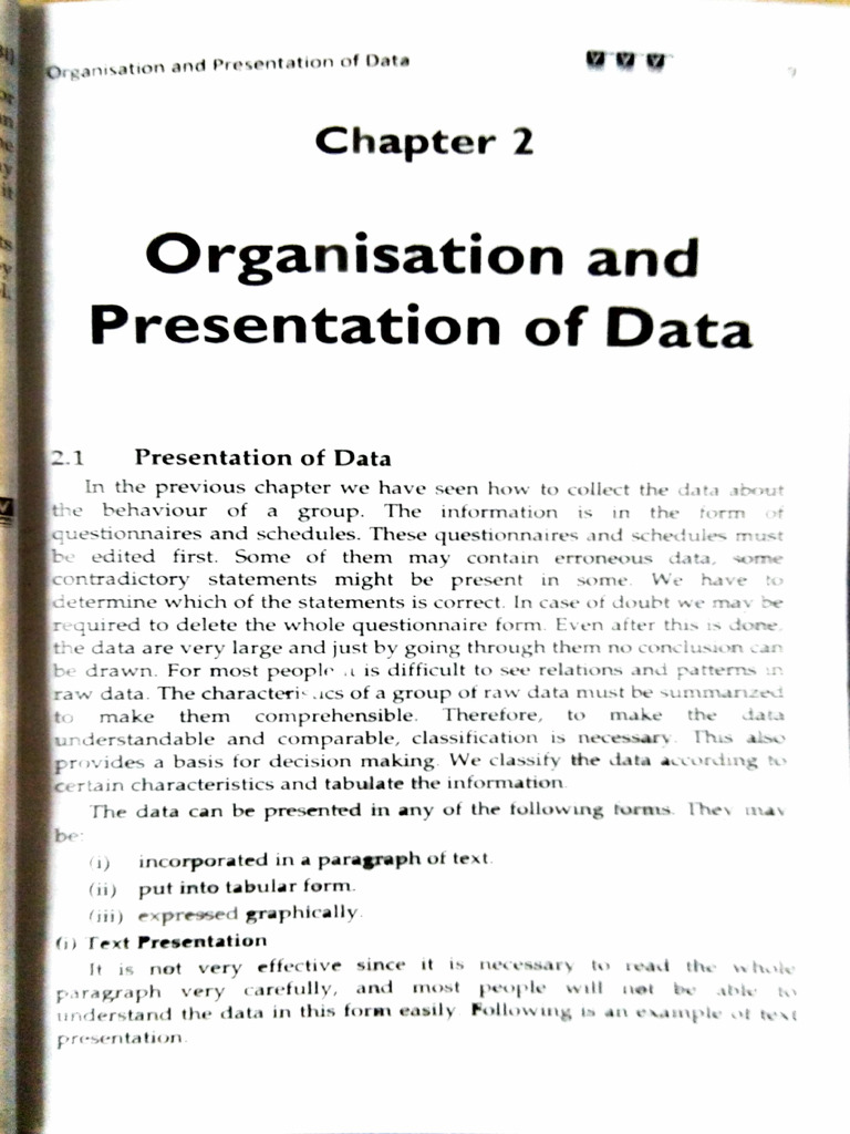Chapter 2 Organization And Presentation Pdf