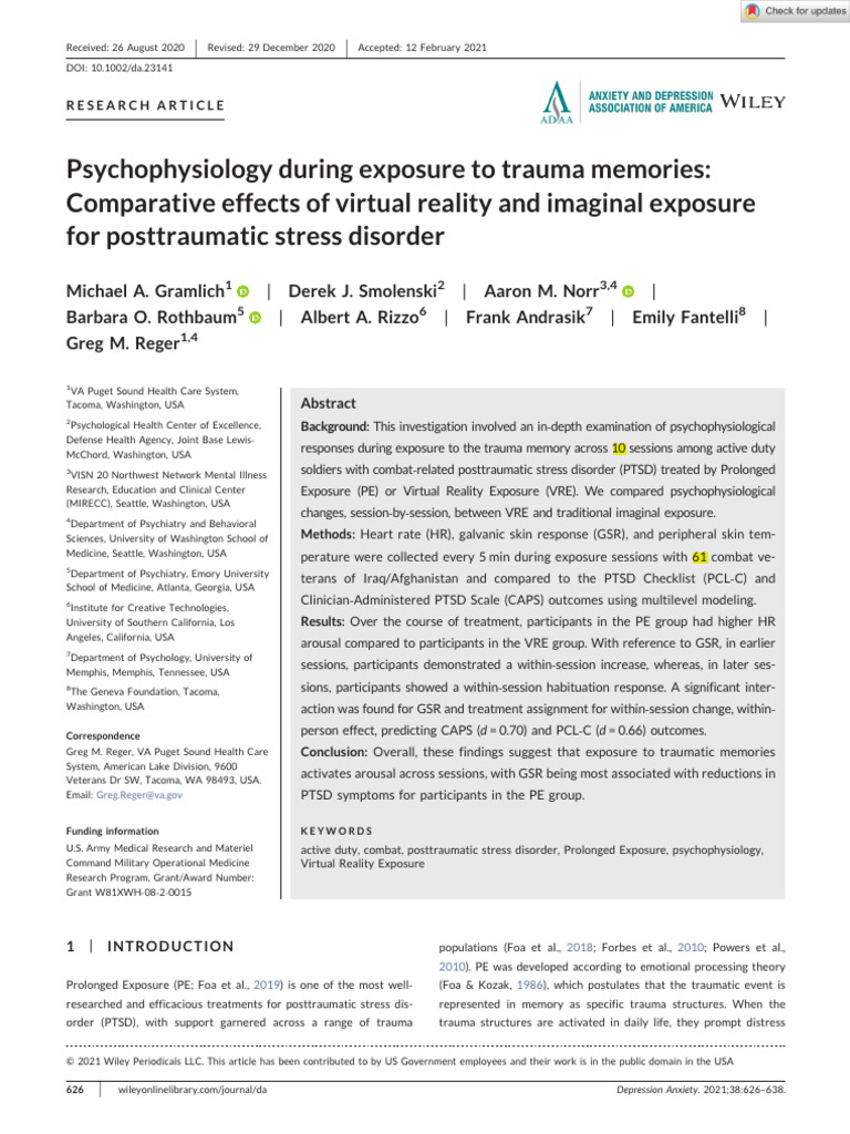 Annotated Bibliography 1. Depression and Anxiety - 2021 - Gramlich ...