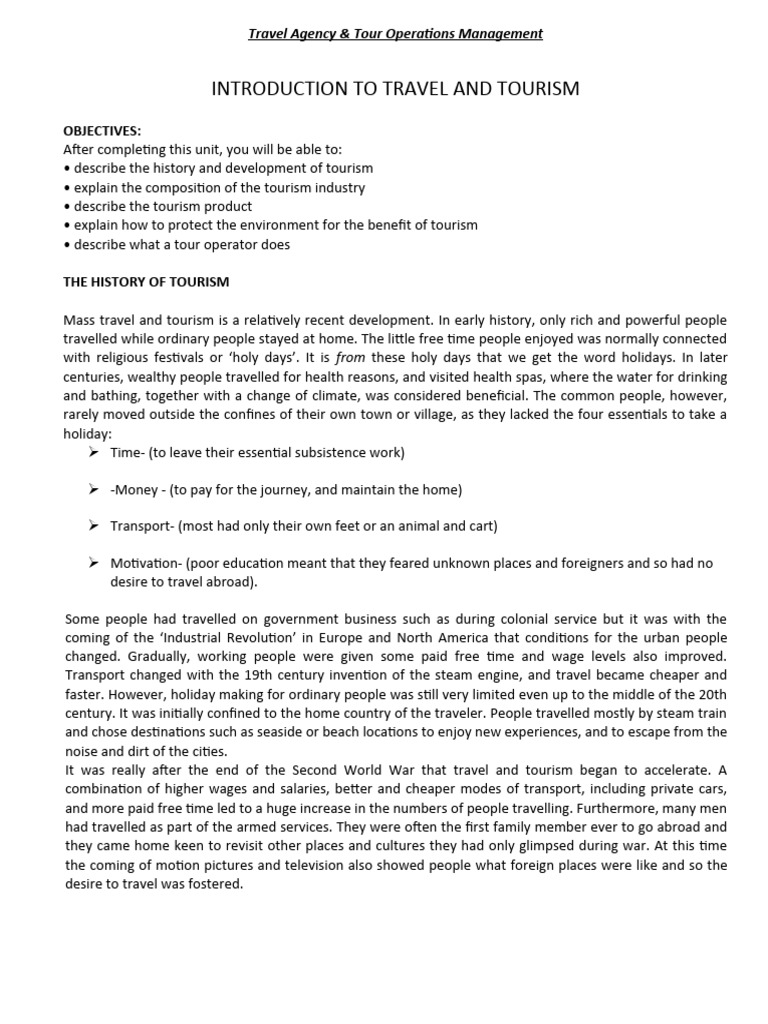 Introduction To Travel and Tourism | PDF | Tourism | Waste