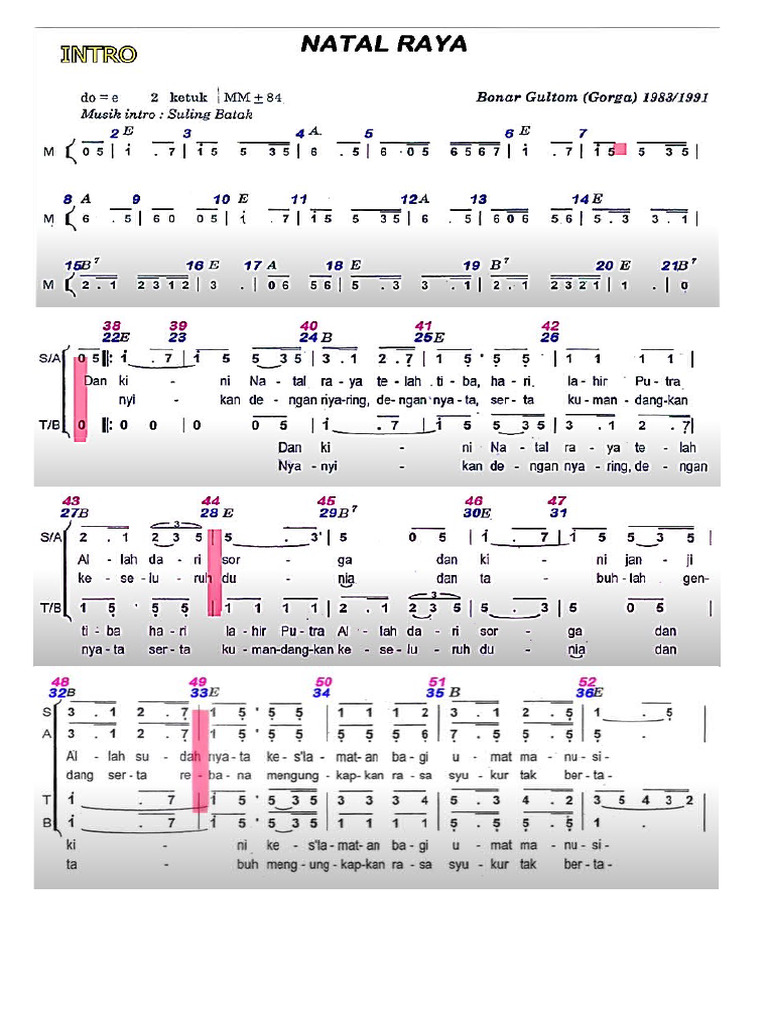 Lagu Koor Natal | PDF