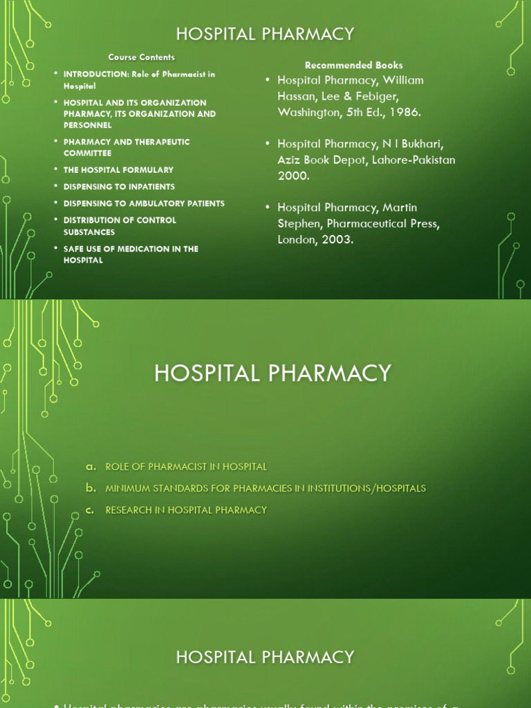 Hospital Pharmacy | PDF | Pharmacy | Hospital