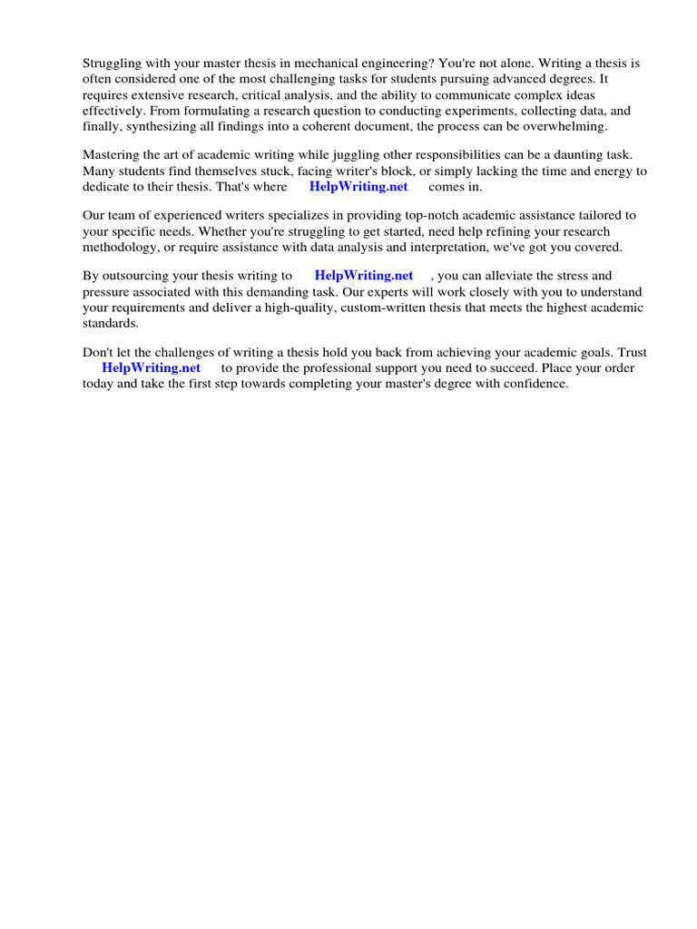 Master Thesis Mechanical Engineering | PDF | Mechanical Engineering | Thesis