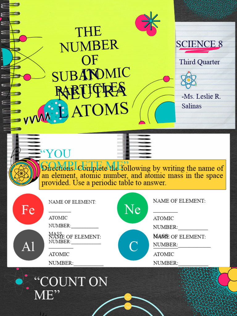 Subatomic Particles in Neutral Atoms | PDF | Neutron | Atoms