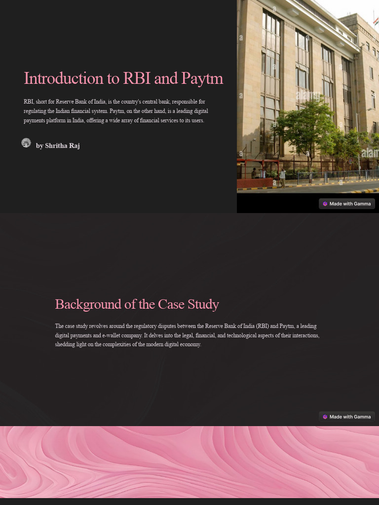 Introduction To RBI and Paytm | PDF | Reserve Bank Of India ...