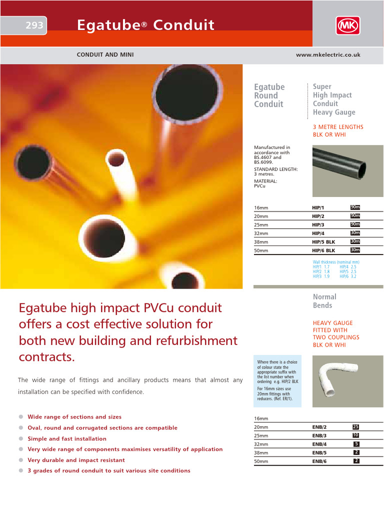 MK Conduit & Mini Egatube Conduit Technical | Download Free PDF | Pipe ...