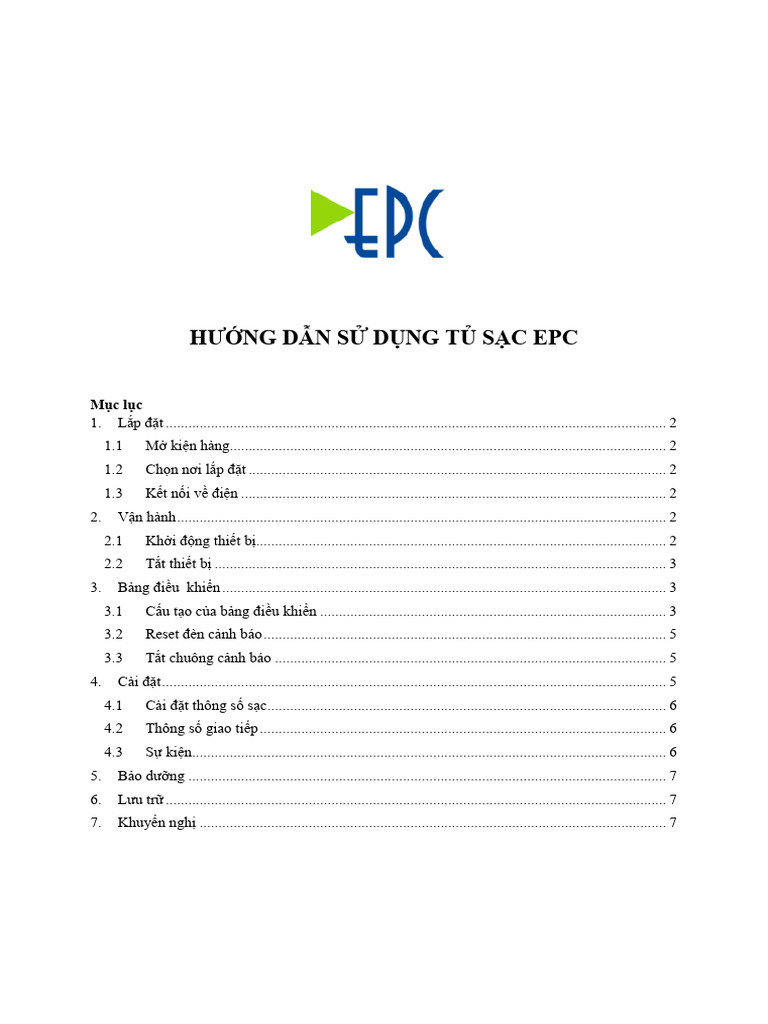 Huong Dan Su Dung Tu Sac EPC | PDF