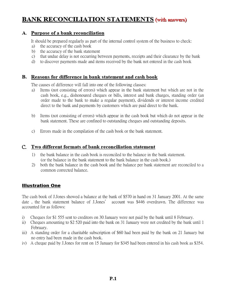 BANK RECONCILIATION | PDF | Banks | Cheque