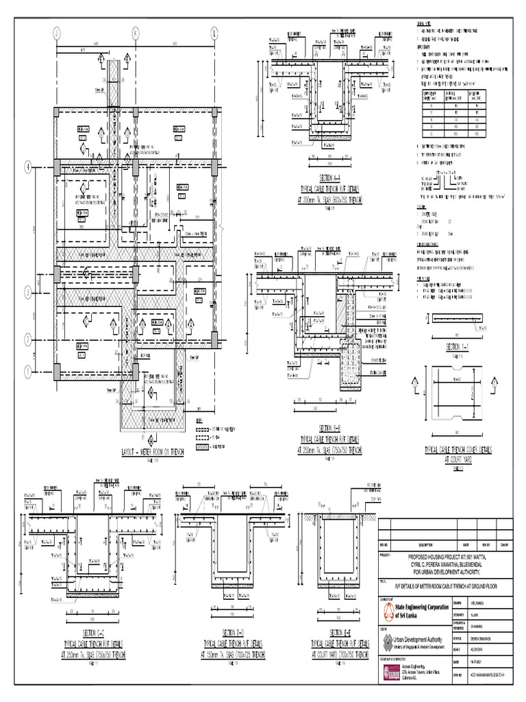 UDA - Bluemendal - GF Meter Room - Cable Trench Details | PDF
